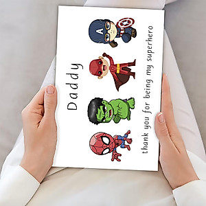 BENNLOOS Cute Thank You Card for Daddy, Hilarious Father's Day Card for Dad, Lovely Dad Birthday Gifts from Son Daughter Children, Happy Birthday Card for Papa