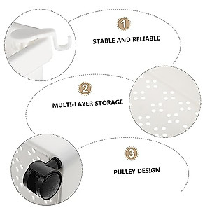 Unomor 1pc Shelf Movable Storage Organizer Storage for Books Mobile Shelving Kitchen Rack Locker Shelves Standing Rack Organization Ash Tray Kitchen Storage Holder Cart Black Plastic