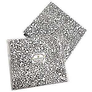 AMORNPHAN Set of 3 Black and White Animal Printed TC Cotton Fabric Leopard Zebra Cow Fat Quarters for DIY Sewing Crafts 18" x 22"