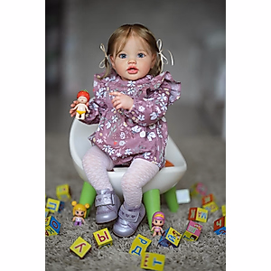 Angelbaby Soft Reborn Baby Dolls Realistic Reborn Toddler Girl 24 inches Lifelike Newborn Silicone Baby So Alive Doll Look Real Cute Beautiful Weighted Bebe Reborns Girl Life Size Detailed Kid Toys