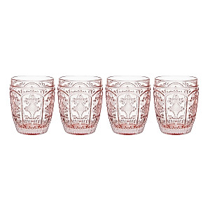 Fitz and Floyd Trestle Rocks Double Old Fashioned, Set of 4, Blush