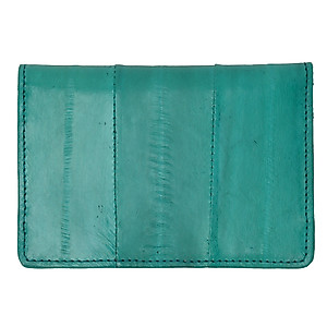 MARSHAL Eel Skin Soft Leather Business Card Credit Card Holder with Id Window