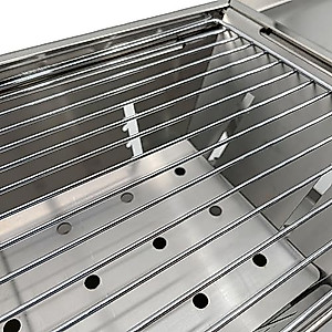 Gespann Folding Charcoal Grill Portable BBQ Grill Barbecue Grill for Camping Picnic (Stainless steel-28.7")