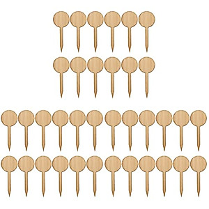 YARNOW 60pcs Board Reusable Miniature Bonsai Plaque- Friendly Stake Nursery Labels Tags Shape Wooden T Style Signing Bamboo for Label Markers Plant T- Cake Marker Pot