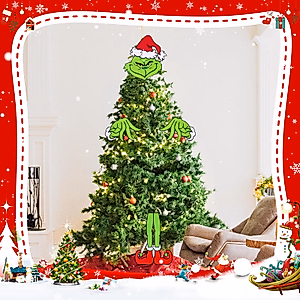 Christmas Tree Decoration, Creative Christmas Hat Decoration for Christmas Tree Topper Head Arm Legs, Novelty Funny Personalized Christmas Home Decorations Xmas Party Supplie(Small)