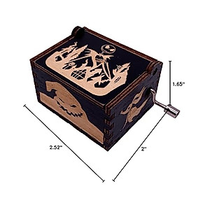Hand Crank Music Box The Nightmare Before Christmas Laser Engraved Wood Musical Box Jack Skellington Gift for Christmas,Birthday,Valentine's Day,Mother's Day,Play This is Halloween(Image4)