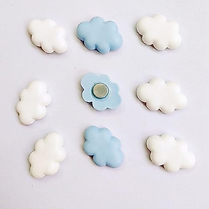 Fridge Magnet 4Pcs/Set Cartoon Cute Cloud Shape Fridge Magnets Office Cloud Shape Whiteboard Magnets Resin Refrigerator Magnets Home Decoration(Blue)