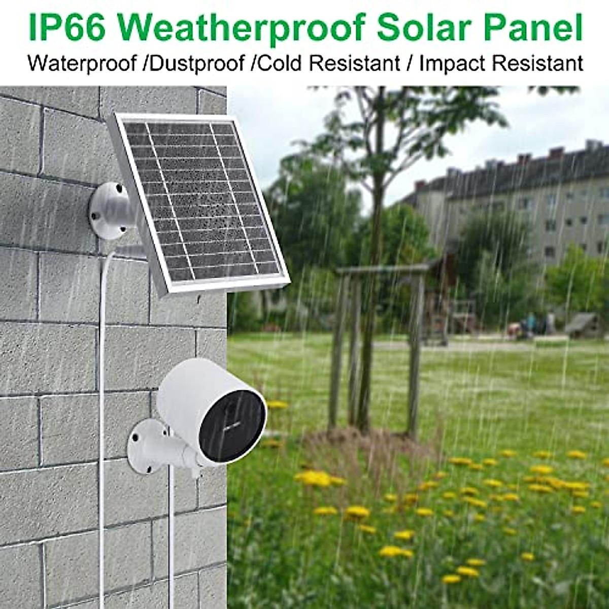 UYODM Solar Panel Compatible with SimpliSafe Wireless Outdoor Security Camera,Power Your SimpliSafe Outdoor Camera continuously- Silver