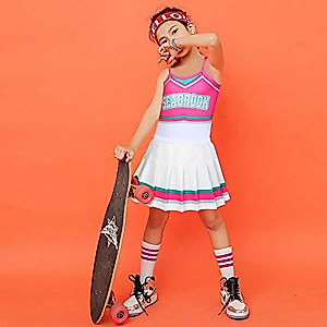 Econbitiry Zombies Cheerleader Costumes for Girls Toddler Cheerleading Outfit Halloween Dress for Party Birthday Rose