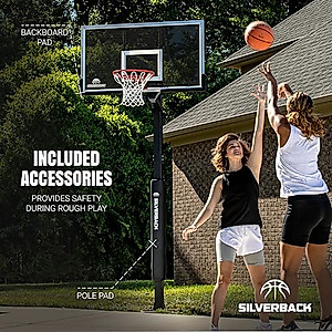 Silverback Ghost Basketball Goal with 60-Inch Tinted Tempered Glass Backboard