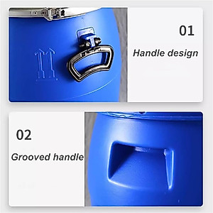 WAZHOU Large Plastic Blue Open Top Storage Barrel Drum Keg with Lid and Latch Ring, Food Grade for Shipping, Air Tight Industrial Storage Container(30L)