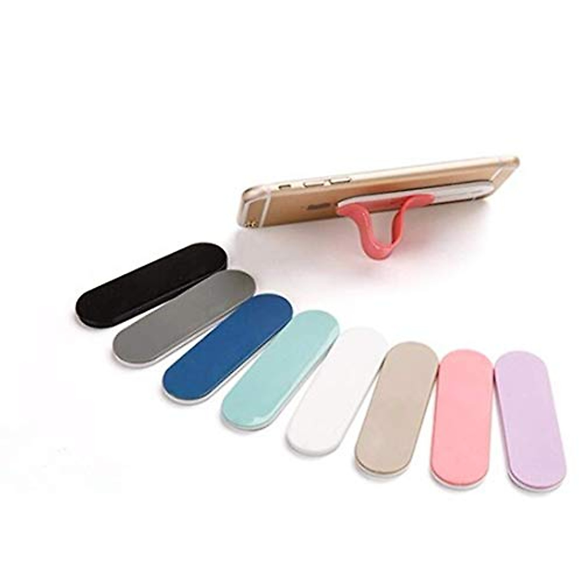 ZOQIZA Phone Grip Holder Portable Finger Grip Holder Strap Bracket Phone Loop Finger Kickstand for Universal Phone Charms (Denim Hot Pink)