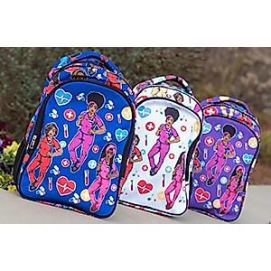 Reflections By Zana Backpack for African American Nurses, Healthcare Workers - Durable & High-Capacity Carry Laptops up to 17 Inches - Purple