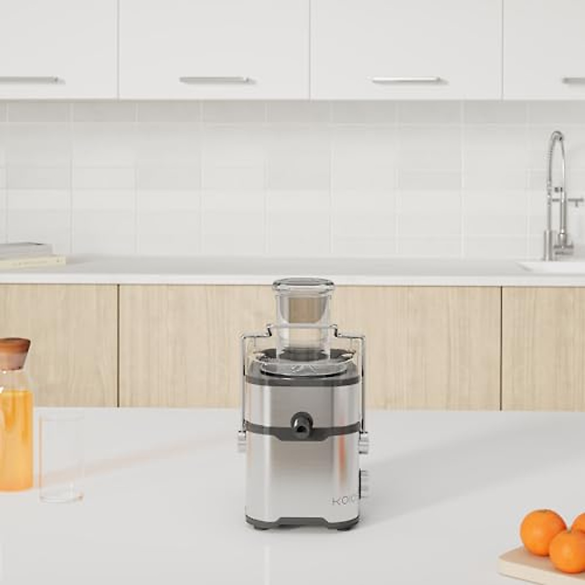 Juicer Machines, KOIOS 600W Centrifugal Juicer Extractor with 3 Speeds, 2.5'' Feed Chute for Fruit and Vegetable, 304 Stainless Steel,Easy to Clean,Anti-drip,BPA Free, Included Brush,Black