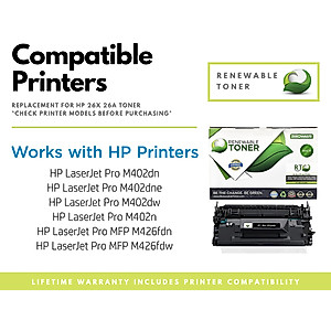 RT 26A MICR Toner Compatible Replacement for HP 26A 26X | HP Laser Pro M402n M402dn M402dw MFP M426fdw M426fdn M426dw | CF226A CF226X Check Printer Ink Cartridge