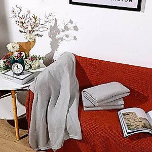 30 Pieces Soft Fleece Throw Blanket Grey Cozy Bulk Blanket 50 x 60 Inches Comfy Fleece Blanket for Home Office Wedding Gifts Outdoor Travel Use