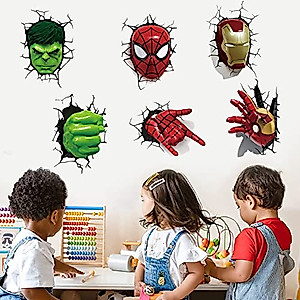 apfr Large Superhero Wall Stickers Boys Wall Decals Peel and Stick Room Decor Stickers for Boys Bedroom Living Room Playroom