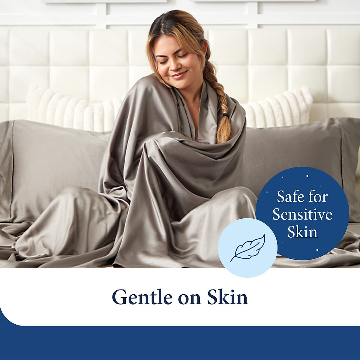 Cosy House Collection 100% Rayon Derived from Bamboo Bed Sheet Set - Cooling, Breathable, Silky Soft 4-Piece Deep Pocket Bedding Set (Queen, Cream)