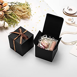 Mcfleet Black Gift Boxes with Lids 4x4x4 Inches 10 Pack Groomsmen Proposal Boxes Cardboard Gift Box for Presents, Craft Boxes for Christmas, Wedding, Graduation, Holiday, Birthday Gift Packaging