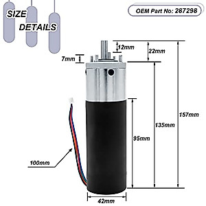 287298, RV in-Wall Slide-Out Motor Compatible with Lippert LCI Schwintek in-Wall Slide System, Motorhome Slide Motor Assembly for Travel Trailer and Camper | 500:1 High Torque Gear Ratio, 12V DC