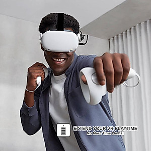 Immersant Head Strap with Battery Holder for Oculus Quest 2 - Accessories for Oculus Quest 2 - Adjustable Headband with Built-in Power Bank Clamp Bracket - for Power Banks Up to 2.8" Width