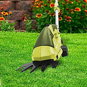 Sun Joe HJ605CC Cordless 2-in-1 Grass Shear + Hedge Trimmer w/Extension Pole, Green