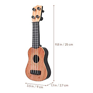 Kisangel 1pc Wooden Kids Ukulele Toy Toddler Guitar Classical Instrument Ukulele Musical Toy for Preschool Children ( Light Brown )