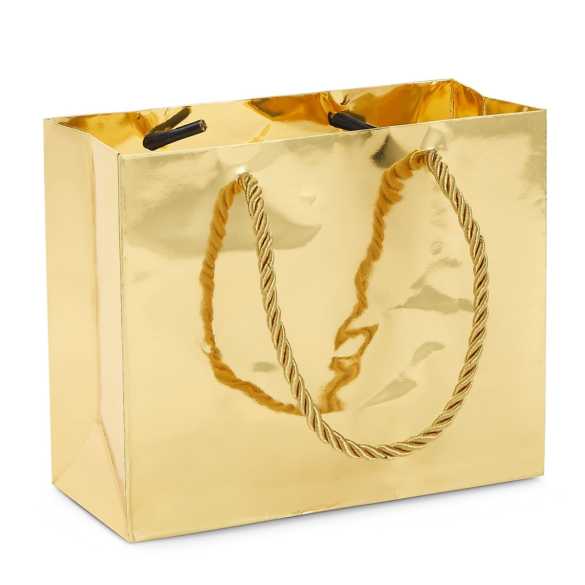 Sparkle and Bash 24 Pack Mini Metallic Rose Gold Gift Bags with Rope Handles, Reusable Paper Gift Bags (6 x 5 x 2.5 In)