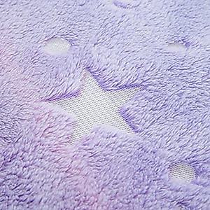 HOMBYS Glow in The Dark Comforter Set 7 Piece Full Size with Sheets, Purple Velvet Bedding Comforter Sets for Full Bed, Ultra Soft Down Alternative Comforter for Teenage Girls Kids, Bed in a Bag