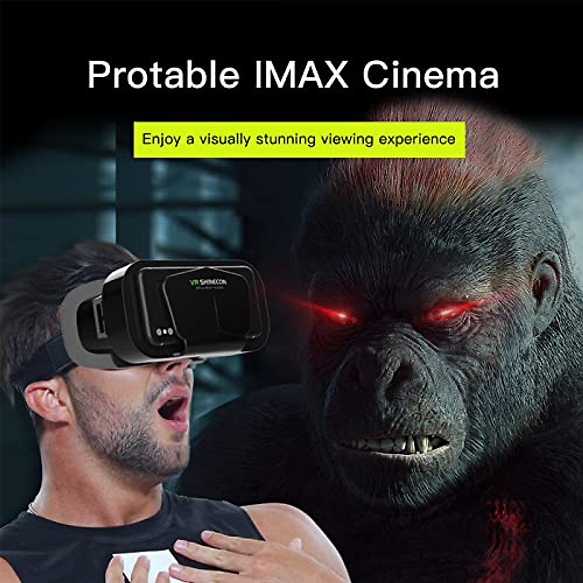 VR SHINECON VR Headset Compatible with iPhone & Android Virtual Reality VR Goggles