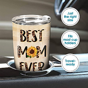 365fury Best Mom Ever Gifts - Mothers Day Gifts For Mom From Daughter, Son - Birthday, Christmas Gifts Idea For Mom From Kids - 20oz Mom Tumbler With Straw, Inspirational Bangle Bracelet For Women