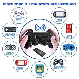 Retro Gaming Console,Retro Game Console,Retro Play Game Stick,Retro Game Stick ,Nostalgia Stick Game,Retro Plug and Play Gaming System,20,000+ Games, 4K HDMI Output,with Dual2.4G Wireless Controllers