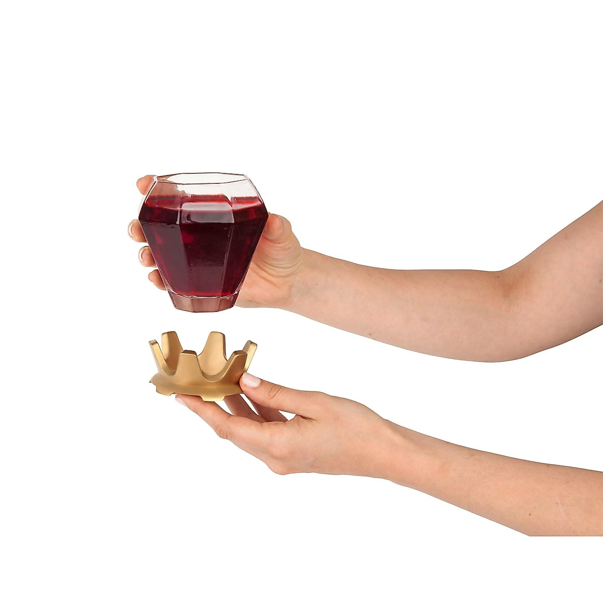 BigMouth Inc. Diamond Ring Stemless Wine Glass – Cute Wine Glass That Holds up to 14 Oz – Shaped Like a Diamond Ring with a Silicone Coaster Shaped Like a Setting, Makes a Great Gift for Wine Lovers