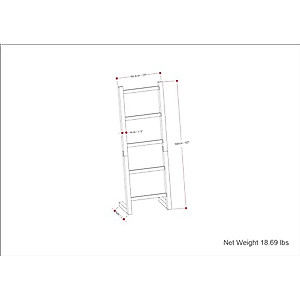 SIMPLIHOME Bray Solid Acacia Wood Contemporary Bath Towel and Blanket Ladder Shelf, 23 inch, Natural Walnut