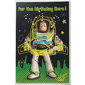 Disney toy story buzz lightyear for the birthday hero! birthday card