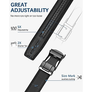 BOSTANTEN Mens Belt Leather Ratchet Dress Belt ＆ Mens Leather Backpack 15.6 inch Computer Backpack