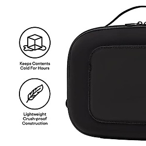 Corkcicle Crushproof Cooler Lunch Box, Reuseable Water Resistant Insulated, Perfect for Traveling with Wine, Beer, Ice Packs, and Lunches, Black Neoprene, Back to School
