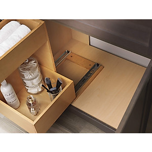 Homewerks RIPVANSHELF2 Slide Out Storage Cabinet Under Sink Organizer, 19 Inch 2 Tier, Dark Brown