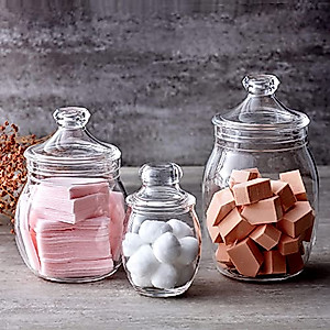 Amazing Abby - Kiss - Acrylic Bathroom Canisters (3-Piece Set), Plastic Apothecary Jars for Vanity, BPA-Free and Shatter-Proof, Great for Cotton Balls, Bath Sponges, Shower Balls, and More