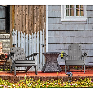 FUNBERRY Plastic Adirondack Chairs Set of 2,Folding Adirondack Chairs,Adjustable Backrest Adirondack Chair,Fire Pit Chairs,Resin Adirondack Chairs with Cup Holder,Composite Adirondack Chairs