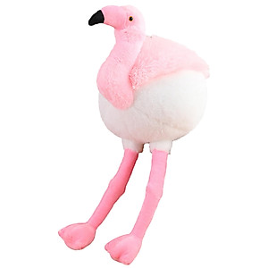 Soft Round Stuffed Flamingo Animal Plushie Fat Flamingo Plush Toys for Home Decor Cuddly Flamingo Pillow Hugging Flamingo Doll Gift for Kids or Lover (Pink, 19.7 Inch (from Head to feet))