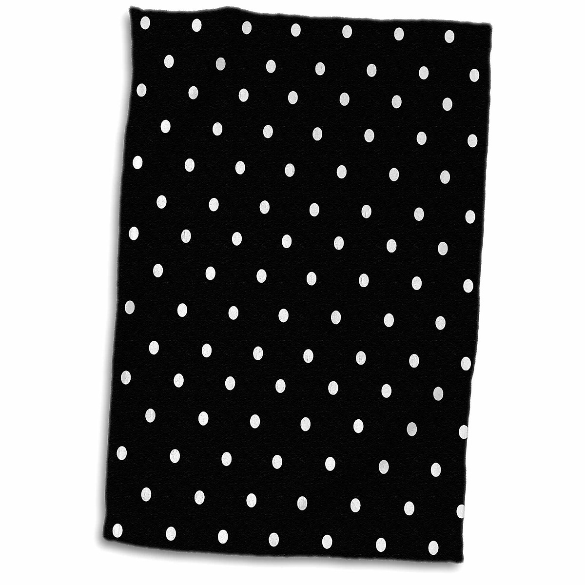3D Rose Black and White Polka Pattern-Small Dots-Stylish Classic-Classy Elegant Retro Dotty Spotty Hand/Sports Towel, 15 x 22, Multicolor