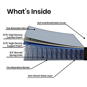 Flash Furniture Capri Comfortable Sleep 8 Inch CertiPUR-US Certified Spring Foam Hybrid Mattress, Twin Mattress in a Box