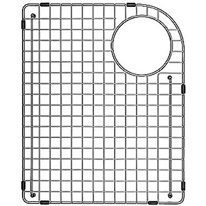 Serene Valley Sink Bottom Grid 14-1/4" x 17-5/8", Rear Corner Drain with Radius 3-3/4", Sink Grid Stainless Steel NDG1417LR.