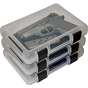 MTM In-Safe Handgun Storage and Organizing Case ISC12, Clear, 12-Inch (3-Pack)