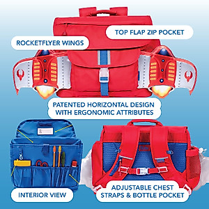 Bixbee Kids Backpack, Childrens Backpack for Girls & Boys, Water Resistant Backpack with Pockets, Durable Zippers & Easy Carry Design - Great Size for School & Travel in Sparkalicious Pink Butterflyer