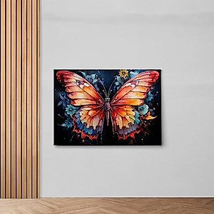 Abstract Painting Buy Canvas Wall Art, Butterfly Painting Art, Butterfly canvas, bedroom Butterfly wall art,Watercolor abstract Butterfly canvas painting