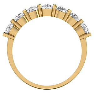 1.05 ct Round Cut Clear Simulated Diamond 14k Yellow Gold Stackable Wedding Engagement Promise anniversary Band Sz 6.5