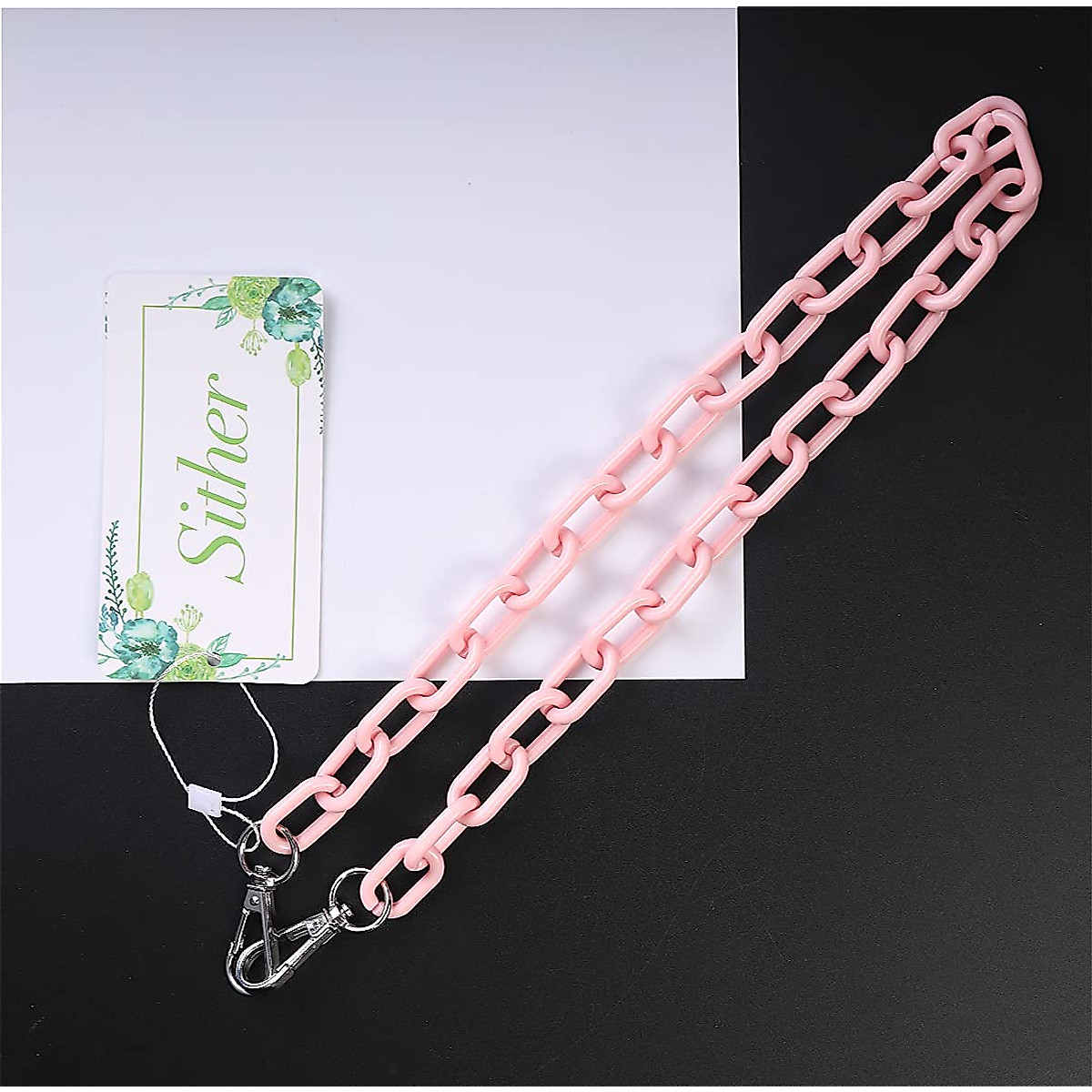 Sither Color Acrylic Jean Chains Wallet Chain Pocket Chain Belt Chains Keychain Hip Hop Punk Jean Pants Wallet Chains for Women and Men Gift on Halloween (pink)