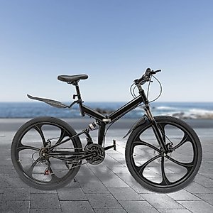 Dodoam 26" Mountain Bike 21 Speed Bicycle MTB Disc Brake Full Suspension Dual Disc Brake